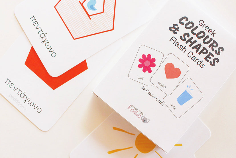 Greek Colours and Shapes Flash Cards – Clever Little Koalas